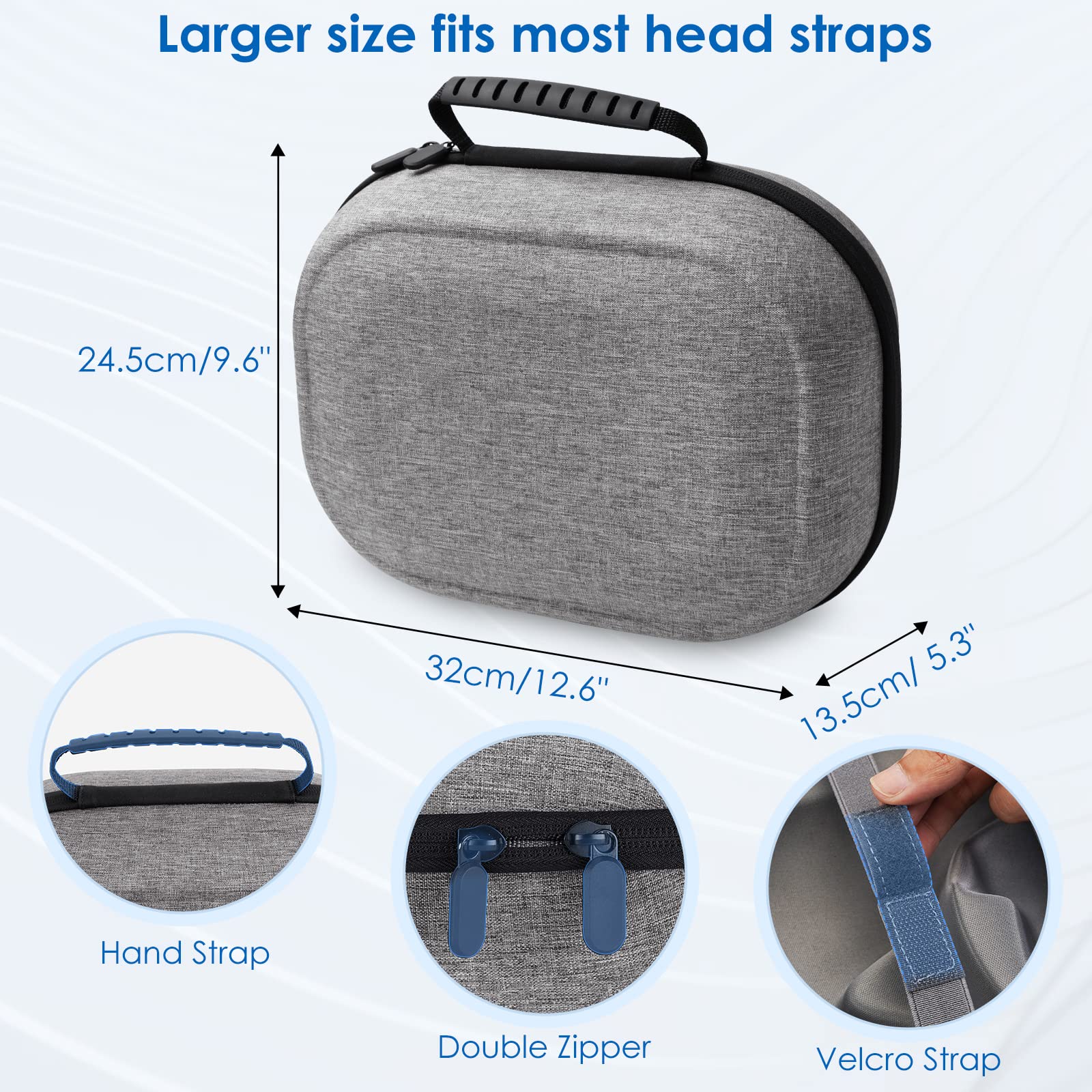 YOGES Case Compatible with Oculus Quest 2, Chargable Anti-Drop Hard Carrying Case for Oculus Quest 2 Elite Strap VR Headsets and Touch Controllers Gaming Accessories, Suitable for Travel and Storage