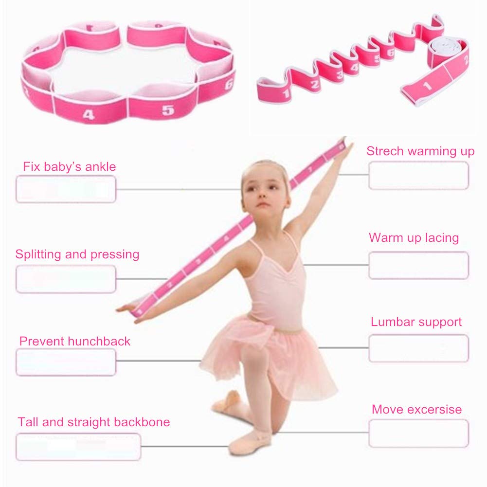 TOMENGBEIAABBCC Children's Dance Training Elastic Band, 8 Loops, Polycotton, Basic Style, Yoga Equipment for Home Workouts
