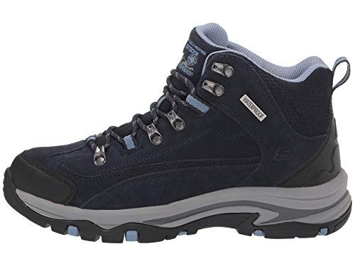 Skechers womens Hiker Hiking Boot, Navy/Grey, 6.5 US