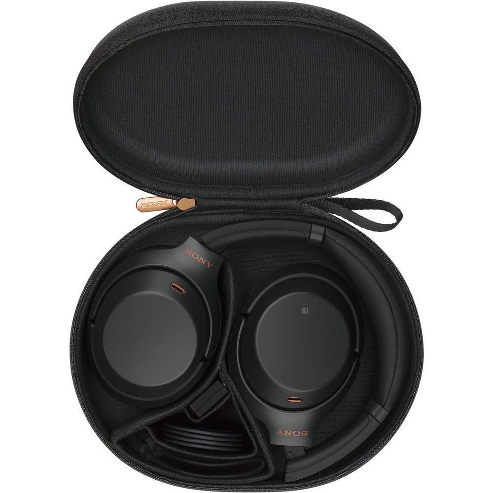 Sony WH-1000XM3 Wireless Noise-Canceling Over-Ear Headphones (Black) with Carry Case and in-Flight Adapter