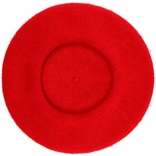 Skeleteen Red French Style Beret - Women's Classic Beret Hat For Casual Use - 1 Piece