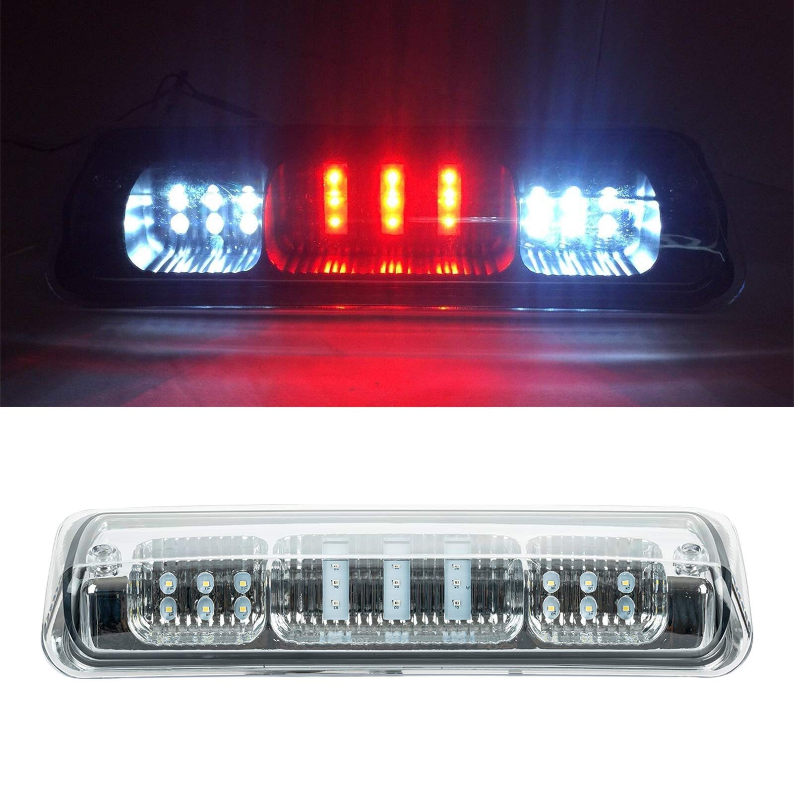 Third Brake Light for 2004-2008 Ford F150/ 2007-2010 Ford Explorer Sport Trac/ 2006-2008 Lincoln Mark, LED 3rd Brake Light Cargo Lamp High Mount Stop Light (Clear Lens)