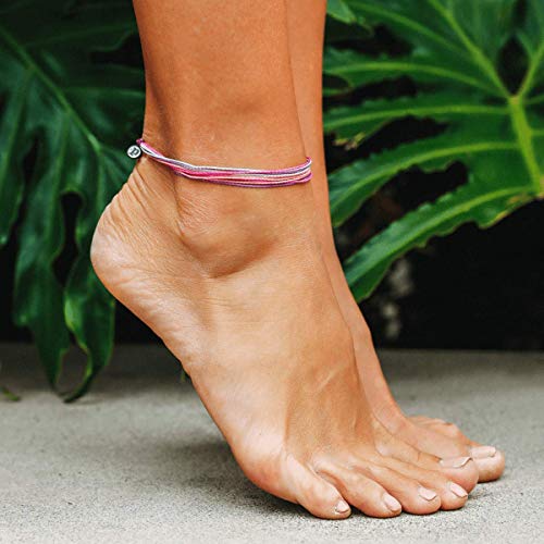 Pura Vida Originals Daybreak Anklet - Plated Charm, Adjustable Band - 100% Waterproof