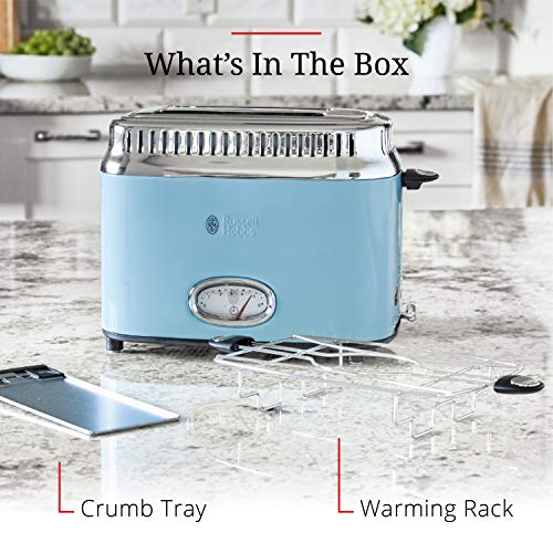 Russell Hobbs TR9150BLR Retro Style 2-Slice Toaster, Heavenly Blue