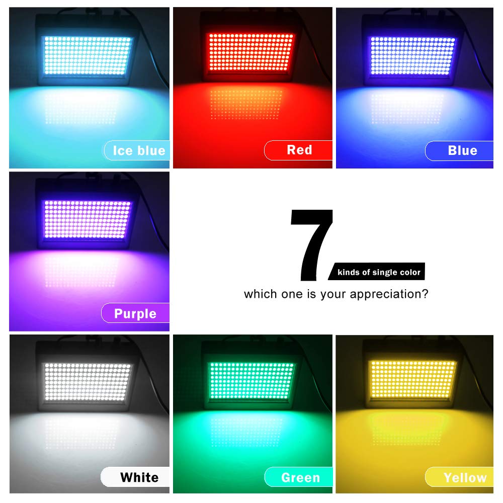 Strobe Lights, AZIMOM Mini 35W 180 LED Sound Activated Stage Lights for Party RGB Super Bright Flash Auto Speed Adjustable Halloween Bar Wedding KTV Concert Disco DJ Stage Lighting