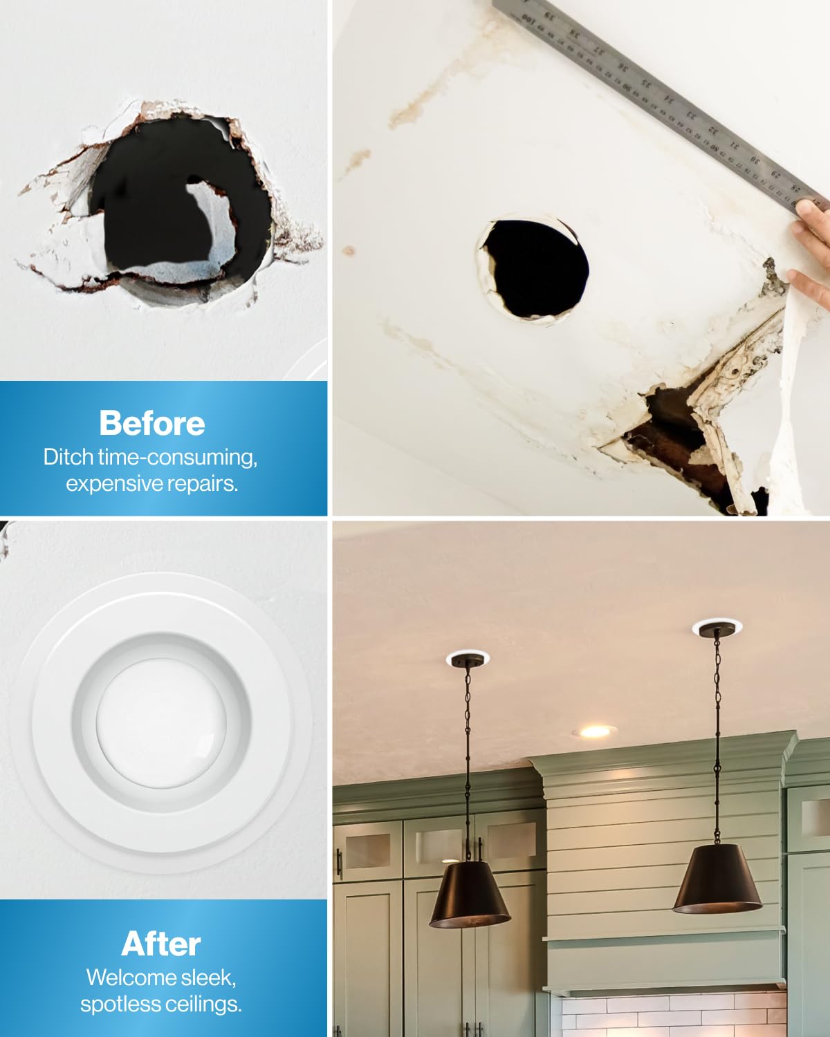 Sunco 12 Pack Goof Rings for Recessed Light Fixture Living Room Can Light Goof Trim Ring, Outer Diameter 8.6-inch, Inner Diameter 6.2-inch, Matte Finish, Flush Mount, 5-6 Inch, White