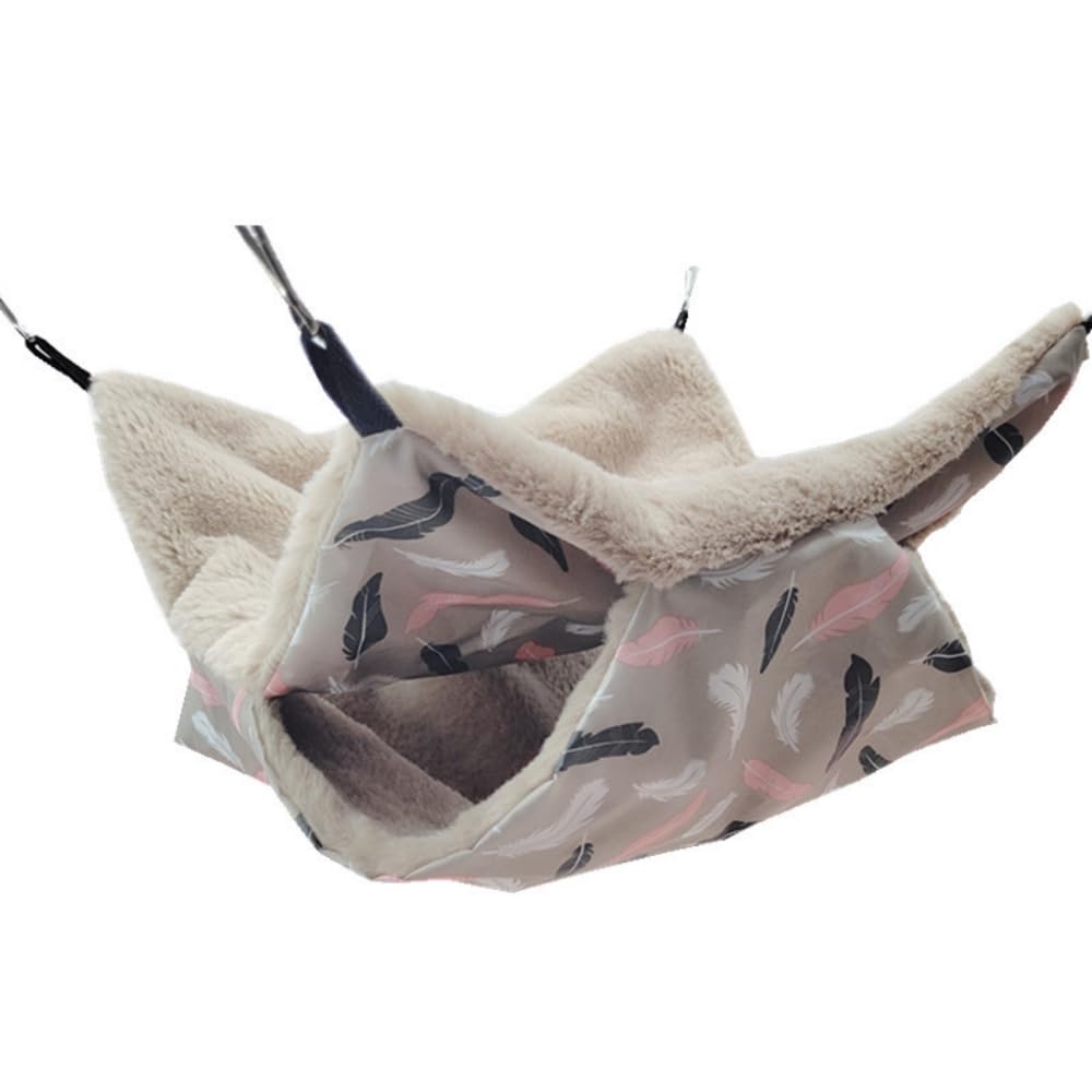 Petcircle Guinea Pig Rat Hammock 2pcs, Pet Cage Hammock X2 for Small Animals Squirrel Squirrel Chinchilla Kitten Small Animals House Cage (khaki)