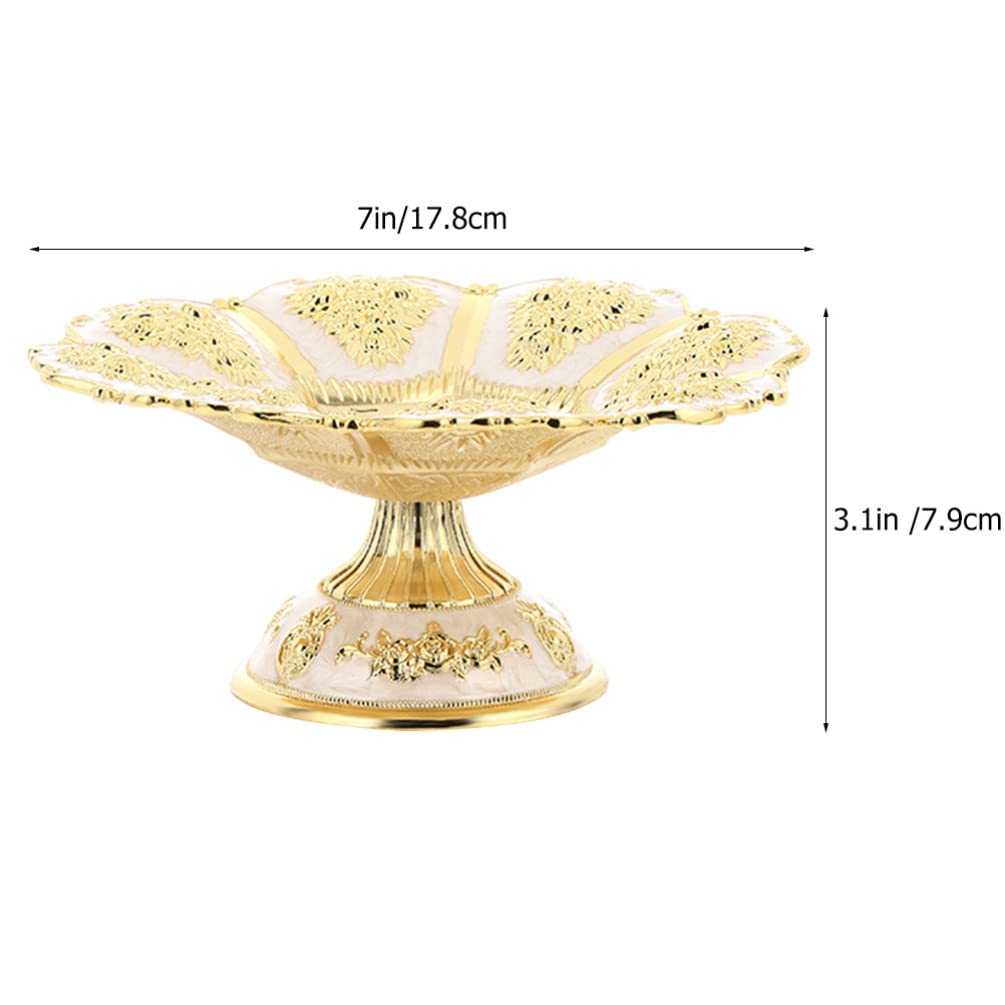 UPKOCH Buddhist Fruit Tray Offering Plate Footed Fruit Bowl Decorative Centerpiece Pedestals Bowl for Home Restaurant Party Fruit Candy Golden