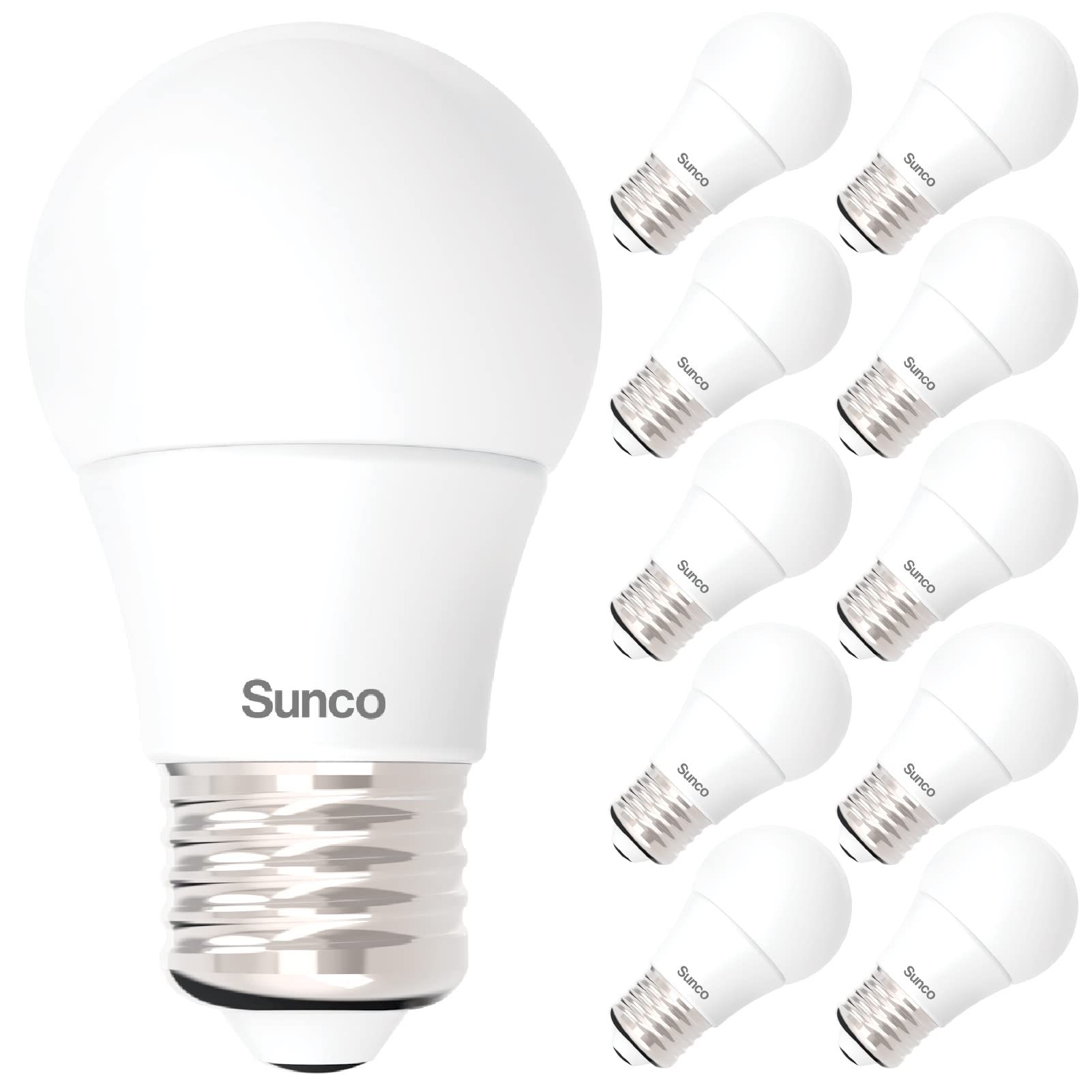 Sunco 8 Pack A15 LED Ceiling Fan Candelabra Light Bulbs E26 Medium Base CRI92 5000K Daylight 8W Equivalent 60W, 800 Lumens, Dimmable Waterproof Super Bright Appliance Indoor Outdoor - UL