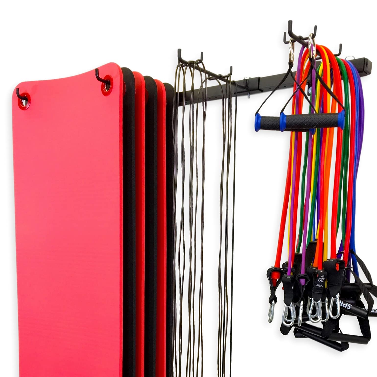 StoreYourBoard Fitness Gear Essential Gym Rack, Wall Mount Organizer, Yoga Mats Jump Ropes Exercise Bands