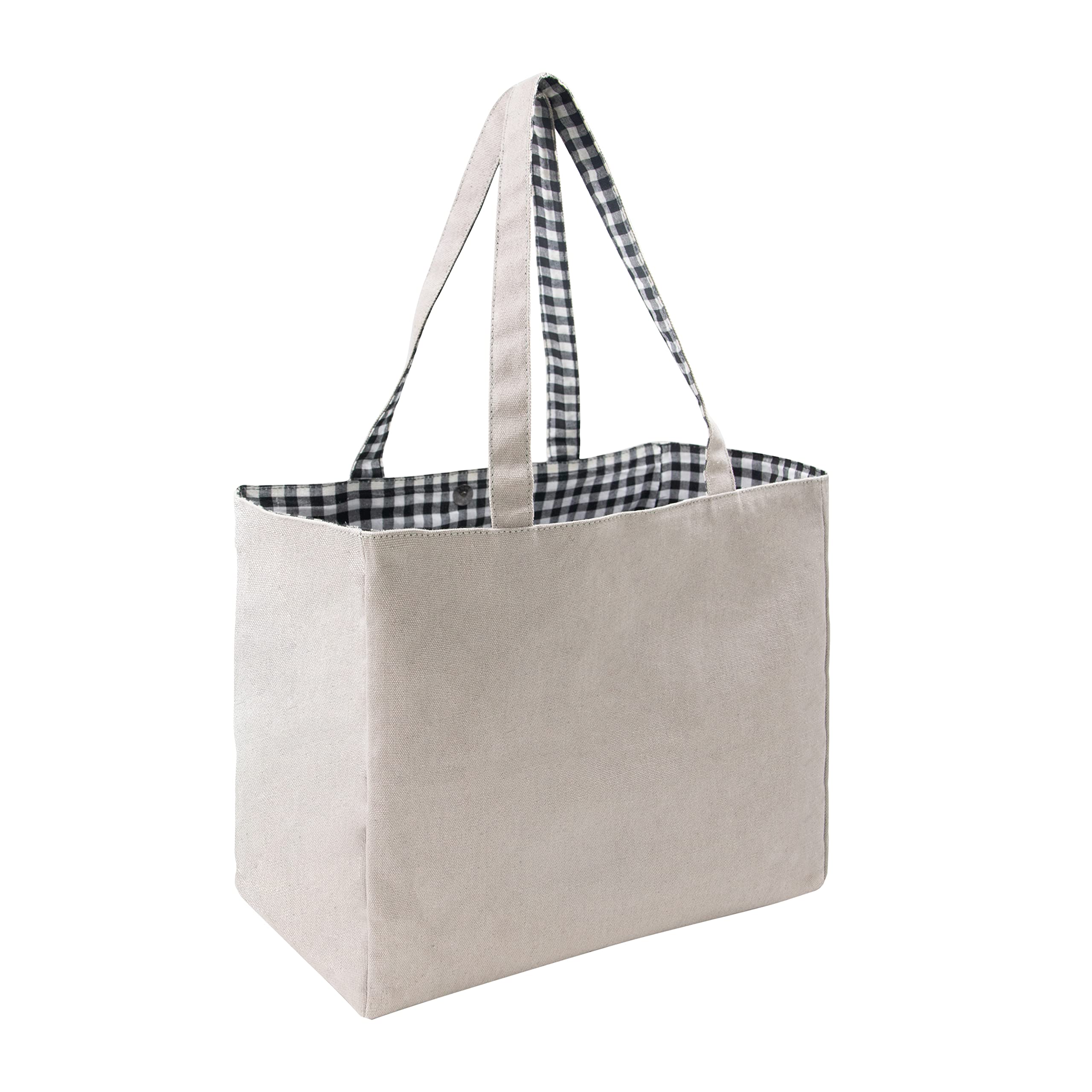 TANJUR Women's Canvas Shoulder Hand Bag Tote Bag Canvas Tote Shoulder Bag Vogue Shopping Casual Bag (Grey)