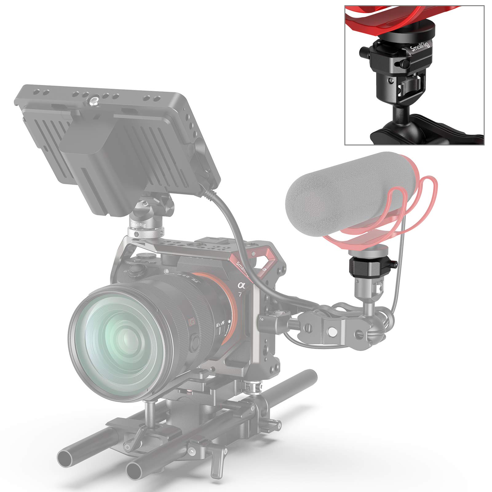 SmallRig Universal Cold Shoe Mount, Multi-Functional Shoe Adapter with Safety Release, for DSLR Camera Rig Microphone LED Light - 2797