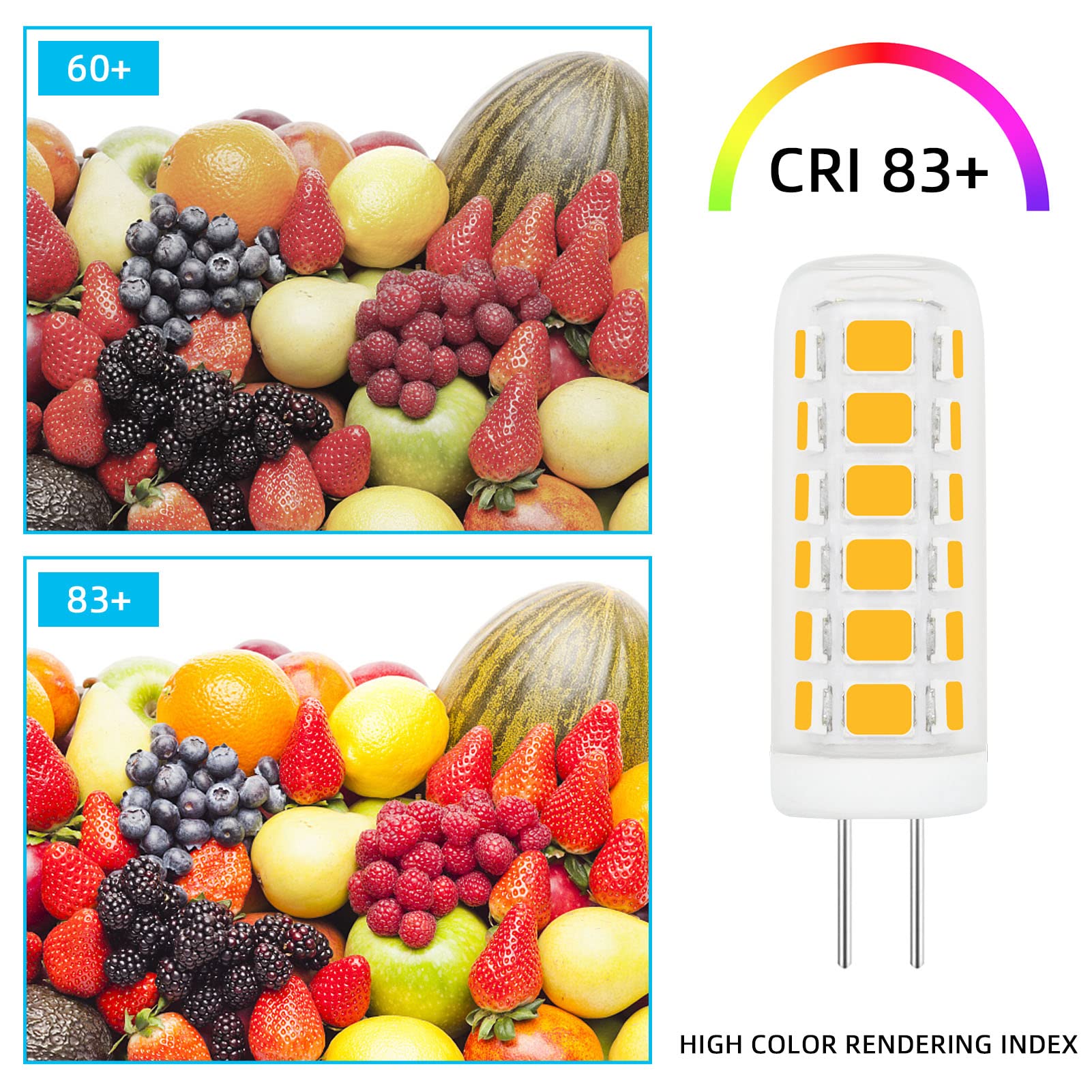 TZHILAN G4 LED Light Bulb 120V Dimmable, Brighter with Glass Cover, 2.5W Bi Pin Base Mini Lamp Warm White 3000k Equivalent 25W Halogen Bulb Replacement Pack of 5