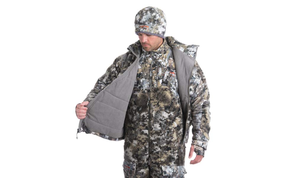 Sitka Men's Quiet Gore-Tex Windstopper Insulated Hunting Fanatic Jacket, Optifade Elevated II, L