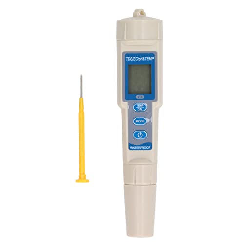 Water Quality Tester Portable Accurate 4 in 1 PH Meter Waterproof Ergonomic ABS Case for Aquarium Laboratory