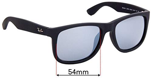 Sunglass Fix Replacement Sunglass Lenses Compatible for Ray-Ban RB4165-F Justin 54mm (Polarized SFx Ultra Flash Silver Mirror Black Pair)