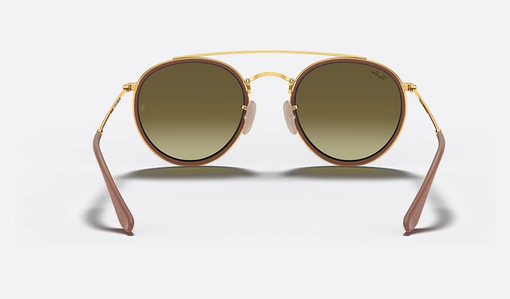 Ray-Ban RB3647N 001/7O 51M Gold/Pink Brown Mirror Gradient Sunglasses For Men For Women + BUNDLE with Designer iWear Eyewear Kit
