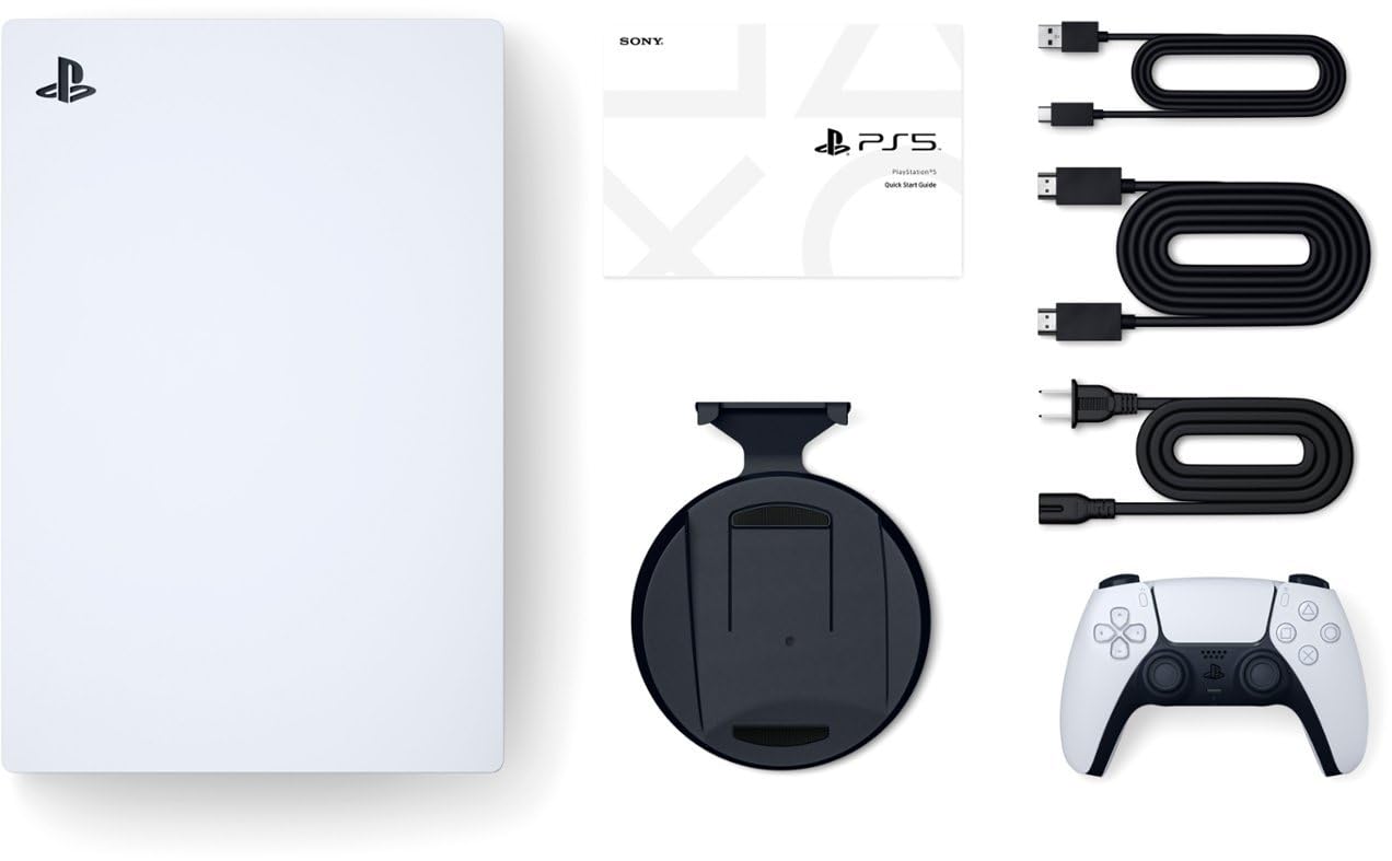 PlayStation 5 Enhanced Storage 1.8TB Disc Version Console - PS5 Disc Console with 1.8TB Ultra-High Speed PCIe Gen 4 NVNe SSD, DS Controller, Case, White, with GOW Voucher