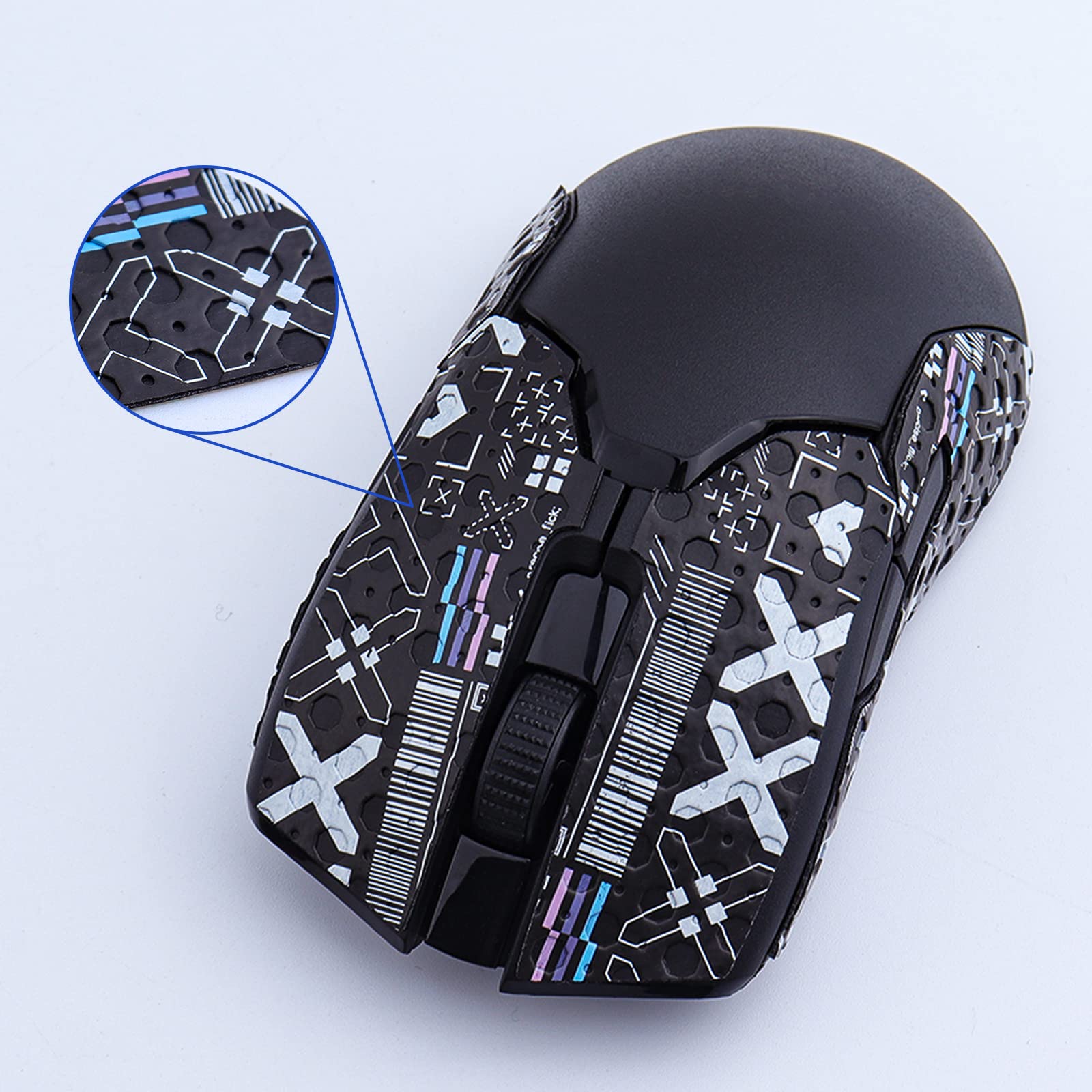 Wunzkii Mouse Grip Tape for Razer Viper/Viper Ultimate, Mouse Side Anti-Slip Stickers Gaming Mouse Skin Pre-Cut, Sweat Resistant, Easy to Apply, Self-Adhesive Design, Professional Mice Upgrade Kit