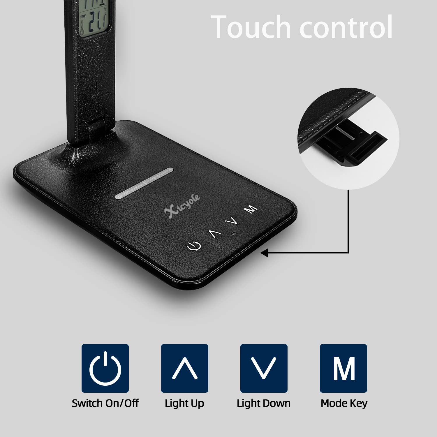 Xicyole Desk lamp,LED Lamp with Wireless Charger,USB Charger Port,Touch Control,3 Color Modes,5 Brightness Levels,Eye-Protecting Table Lamp,Led Lights for Bedroom,Home,Office,Black