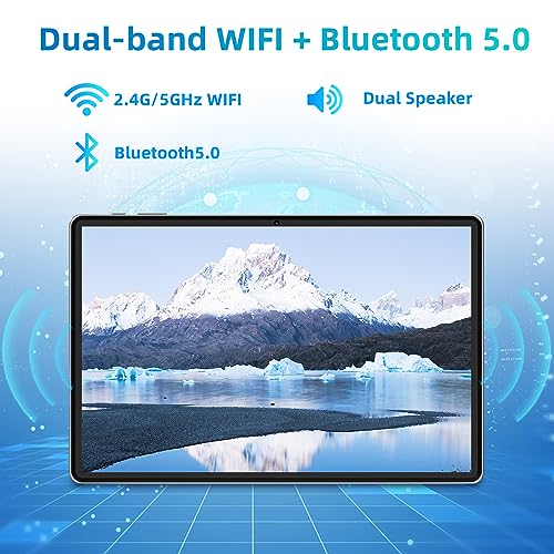 SGIN Tablet 10.1 inch, Android 12 Tablets with Octa Core Processor, 8GB RAM+128GB ROM, 512GB TF Card Expansion, 6000mAh, Dual Band WiFi, Bluetooth5.0, Tablet PC with 5MP+8MP Camera