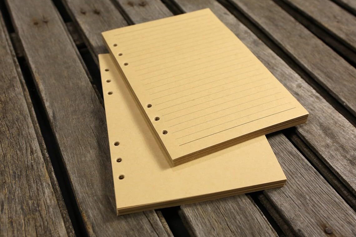 Personalized refillable 6 ring rustic leather A6 journal cover with pen holder, unique leather A6 refill planner binder sketchbook NA605SS
