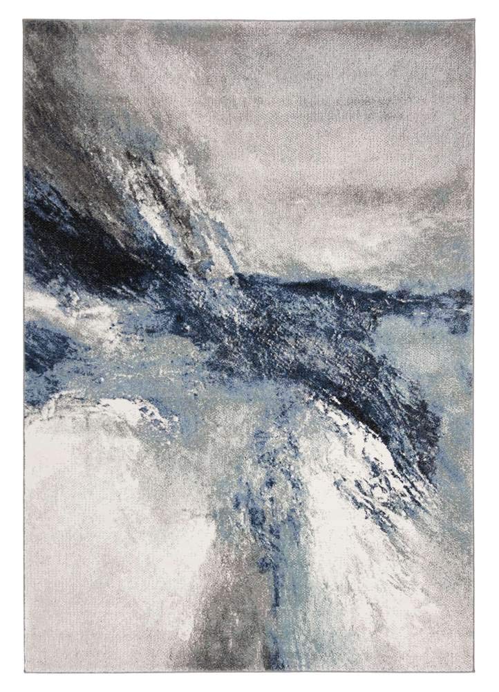 SAFAVIEH Galaxy Collection Area Rug - 9' x 12', Blue & Grey, Modern Abstract Design, Non-Shedding & Easy Care, Ideal for High Traffic Areas in Living Room, Bedroom (GAL117M)