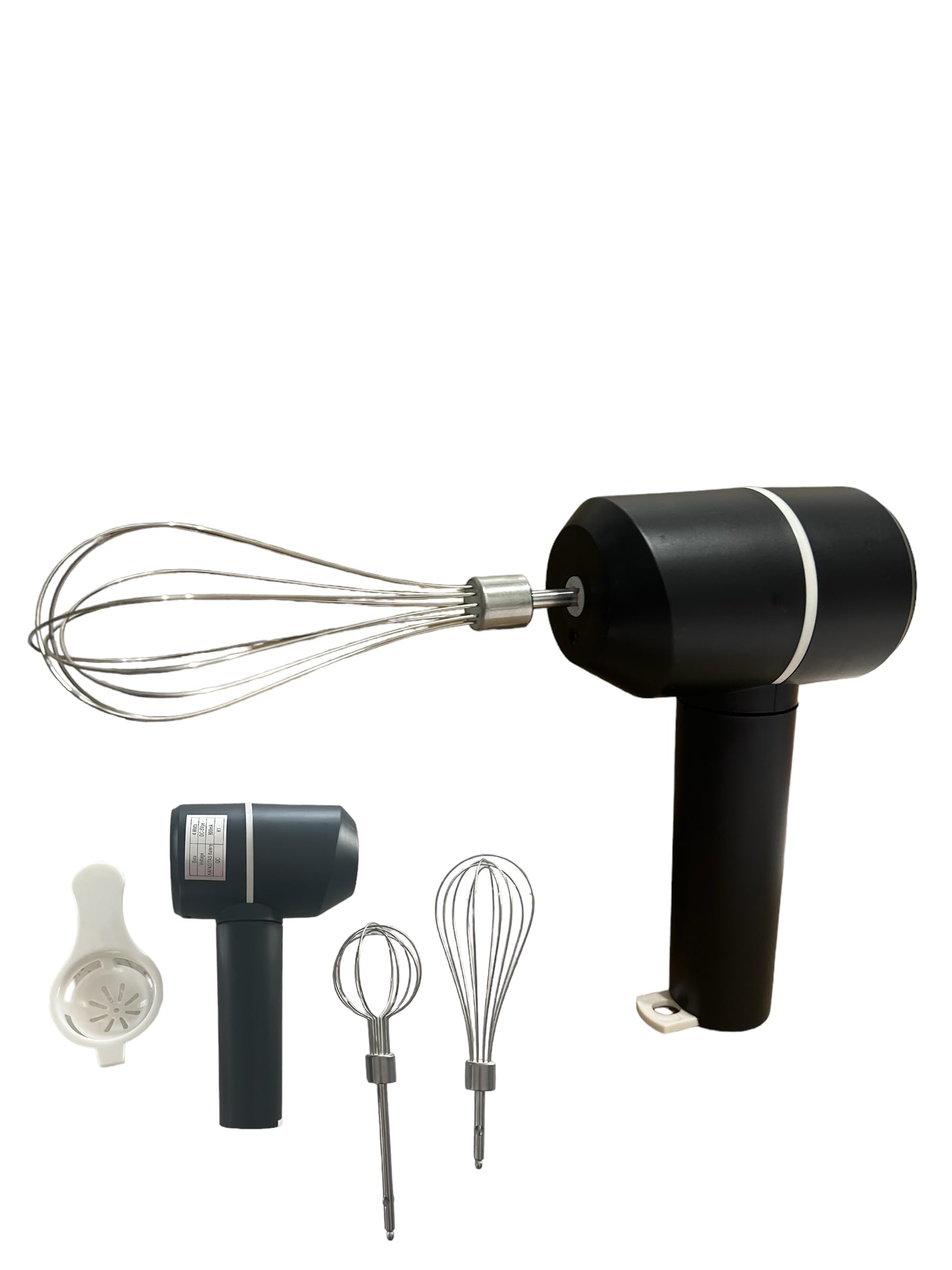 The Quick Mix: Electric Handheld Wireless Mixer - 3 Adjustable Speeds, 2 Stainless Steel Whisk Attachments, High-Power Mixing, Long Battery Life, USB-C Charging, Retractable Stand