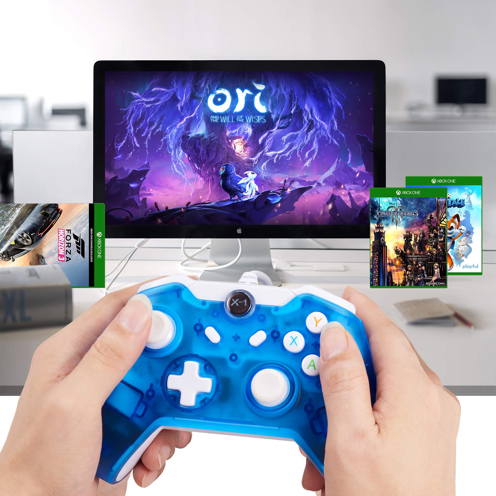 suily Wired USB Game Controller Gamepad Joystick for Xbox One/One S PC Windows USB Plug and Play Gamepad with Dual-Vibration