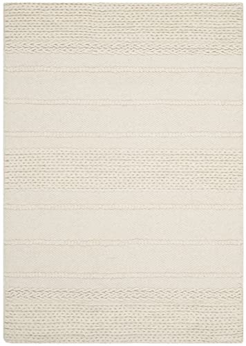 SAFAVIEH Natura Collection Accent Rug - 4' x 6', Natural, Handmade Wool, Ideal for High Traffic Areas in Entryway, Living Room, Bedroom (NAT215A)
