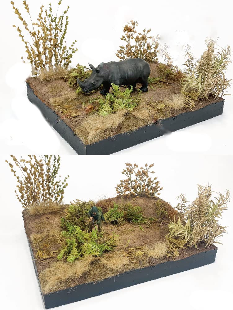 Warmtree Simulation Green Grass Artificial Moss Miniature Static Grass Model Grass Tufts Railway Artificial Grass for Train Landscape Railroad Scenery Sand Military Layout Model