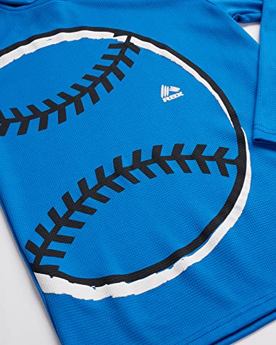 RBX Boys' Jogger Set - 2-Piece Thermal Sports Hoodie and Tricot Joggers (Size: 8-12), Size 12, Blue Baseball