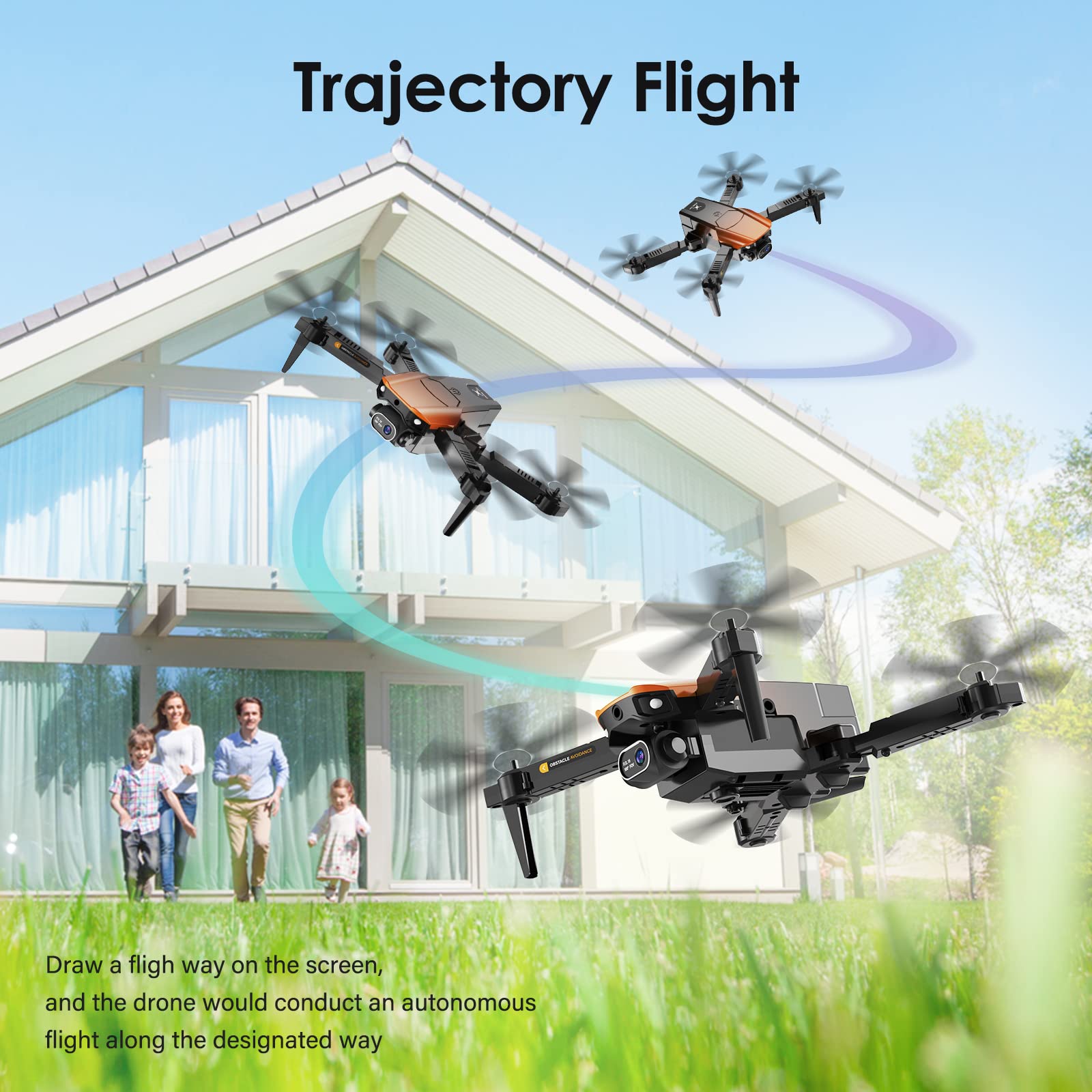 PLINUS Mini Drone with Camera, 720P HD FPV Drones with Carrying Case, 3 Batteries, One Key Start, Altitude Hold, Headless Mode and 3D Flips, Toys for Kids and Adults