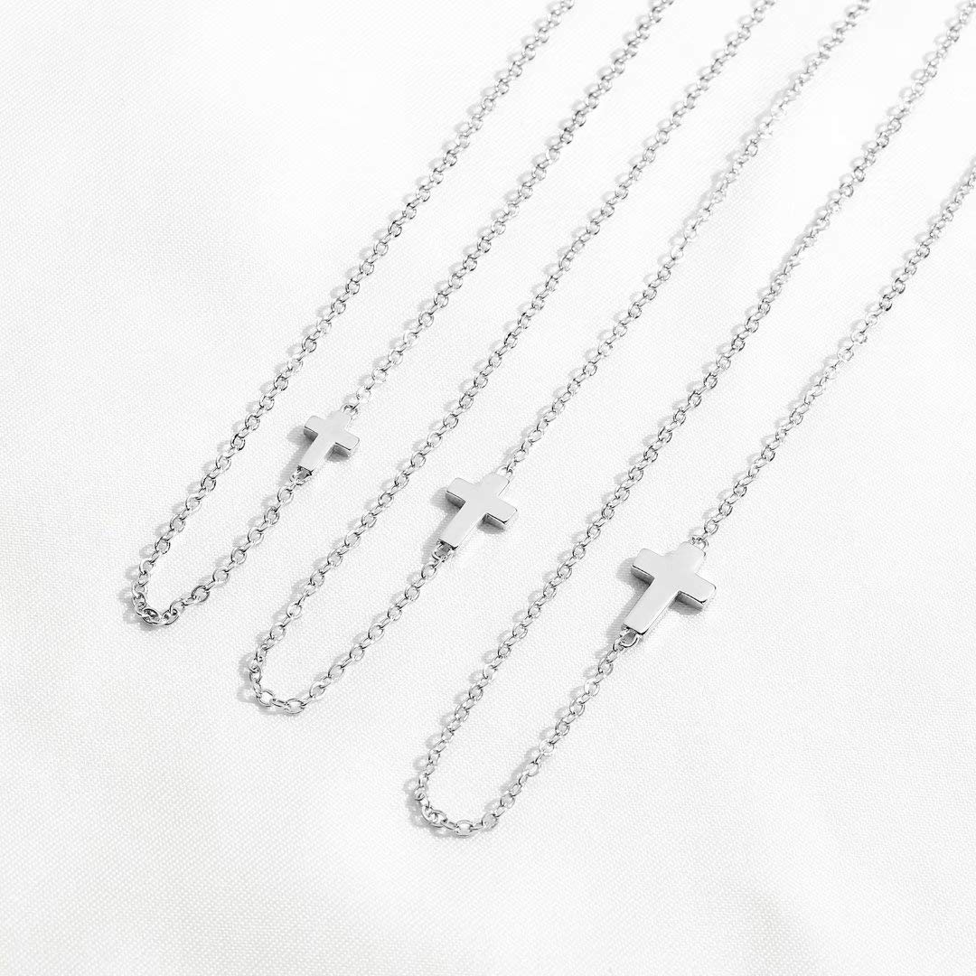 Turandoss Cross Pendant Necklaces for Women Pendant Chain 14 Inch Gold