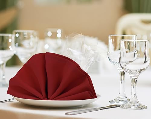 Utopia Home [24 Pack, Red] Cloth Napkins 17x17 Inches, 100% Polyester Dinner Napkins with Hemmed Edges, Washable Napkins Ideal for Parties, Weddings and Dinners