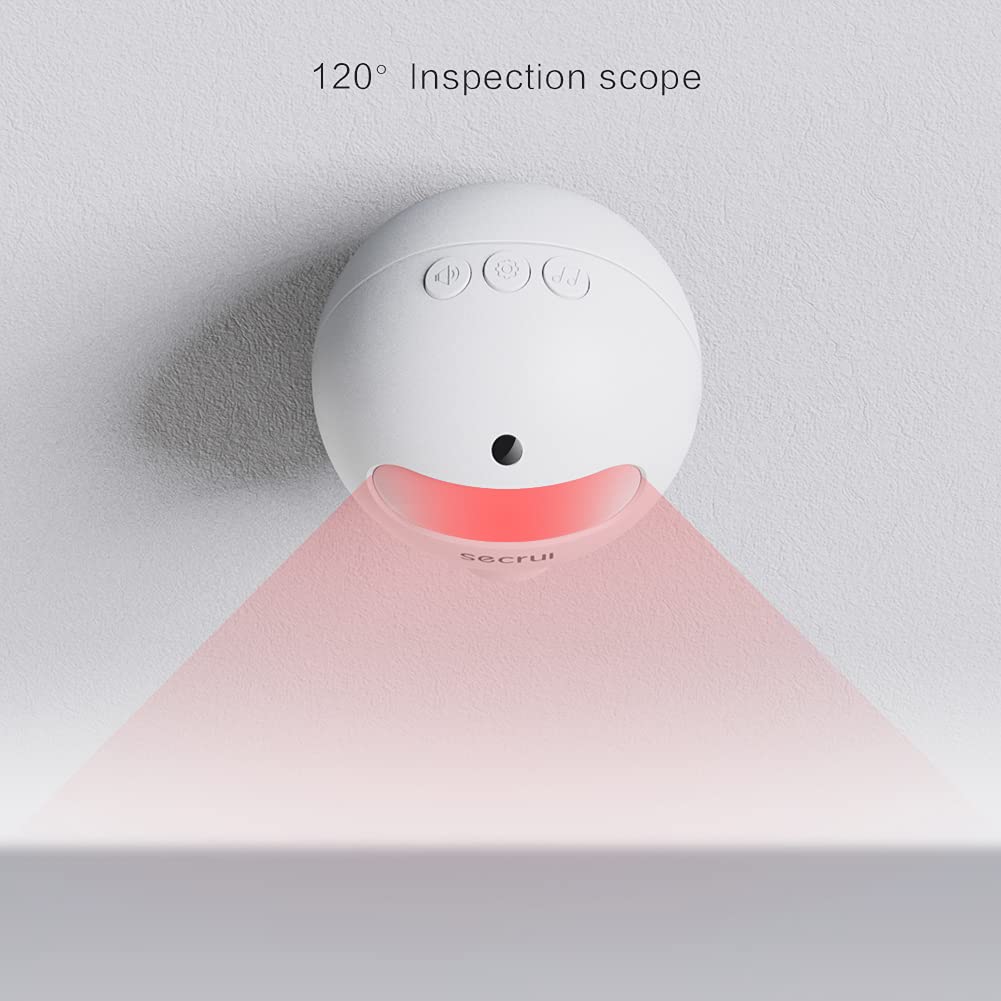 SECRUI Motion Sensor Alarm, 120 dB 5 Door Alarm Modes 4 Volume Levels with Remote Control Indoor Motion Detector Alarm for Home Shop Store