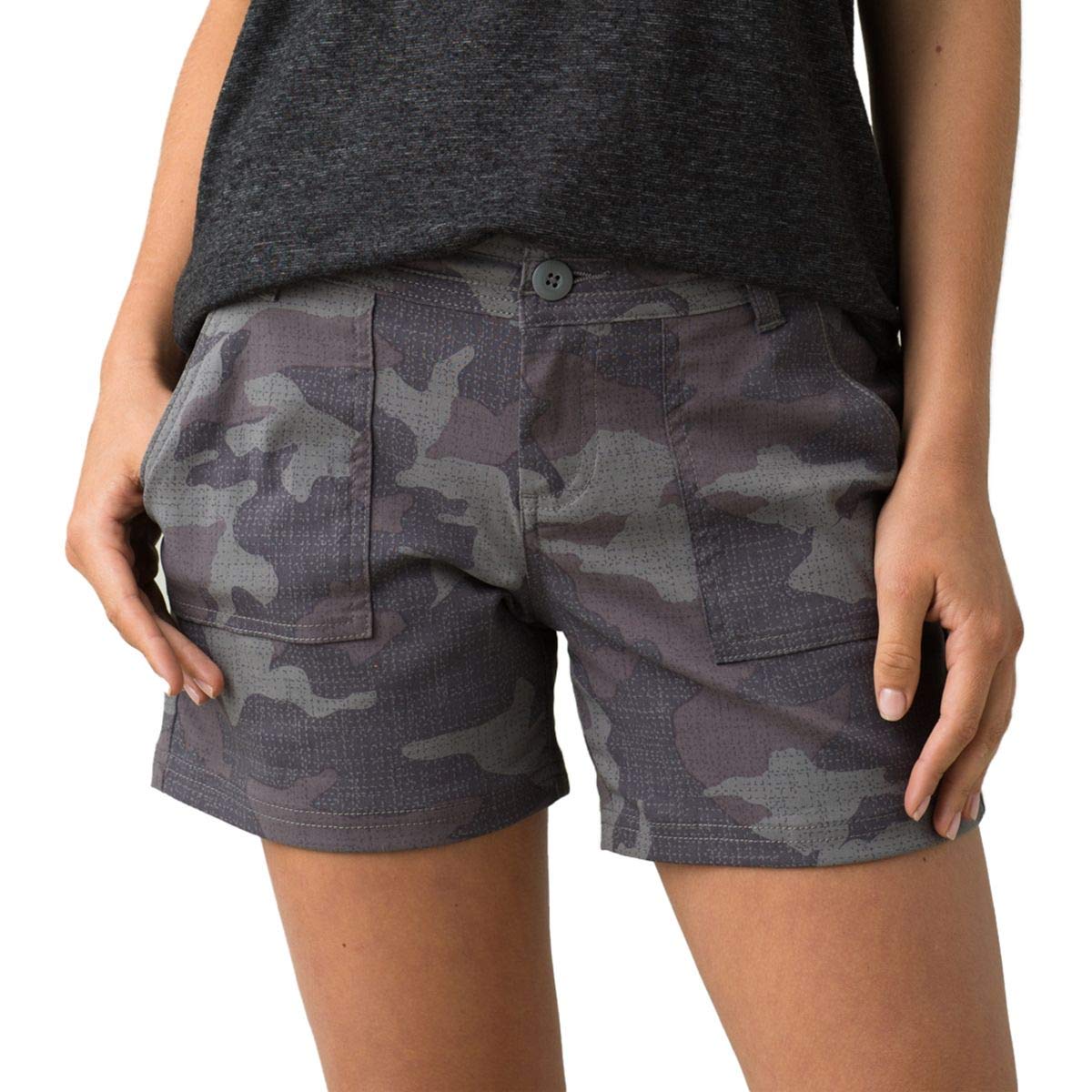 prAna Living LLC Women's Standard prAna Olivia Short 7" Inseam, Gravel Camo, 12