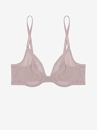 Smart & Sexy womens Sheer Mesh Underwire Demi Bra, Bark (Mesh), 38DD US