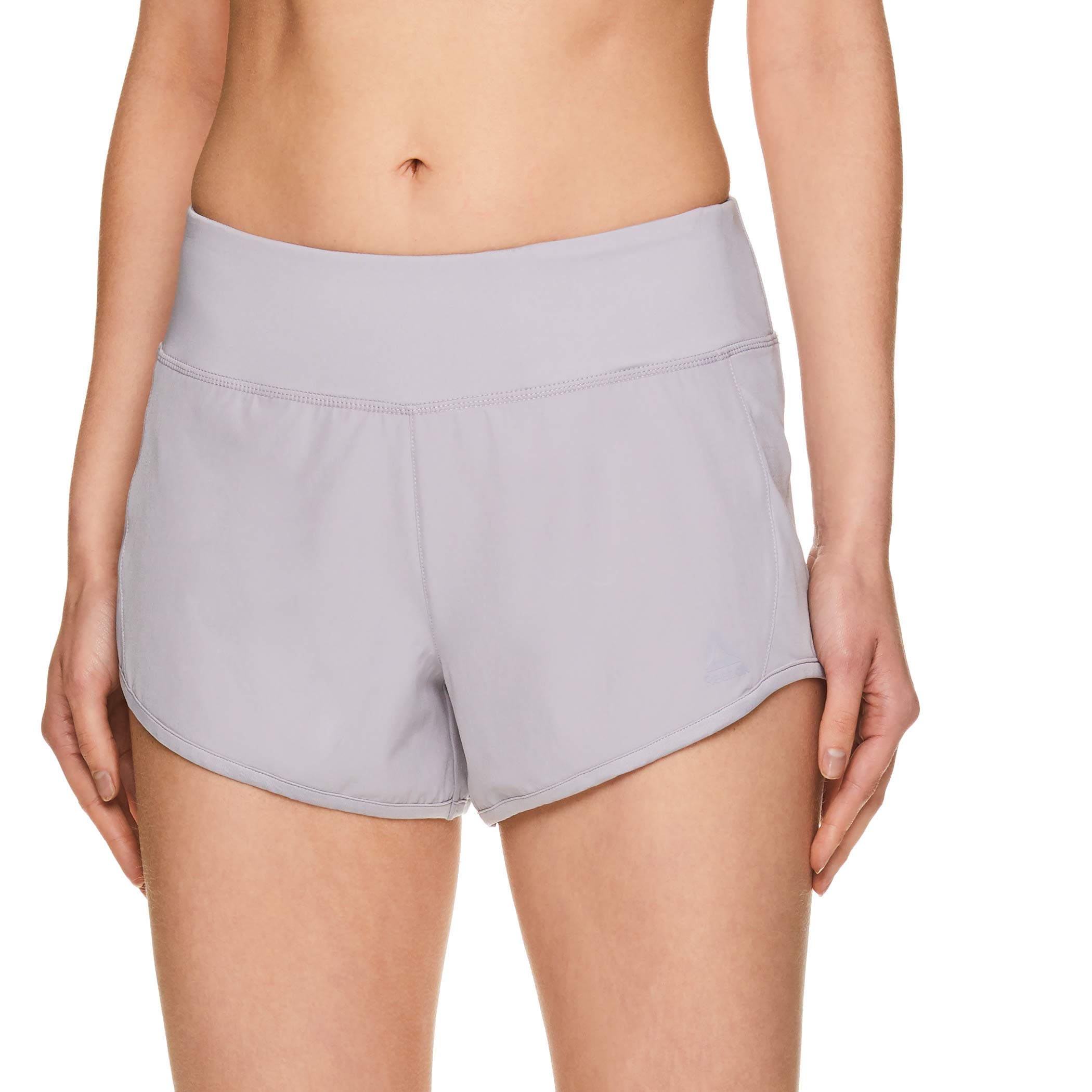 Reebok Women's Athletic Workout Shorts - Gym Training & Running Short - 3 Inch Inseam - Bravo Short Silver Sconce, Large