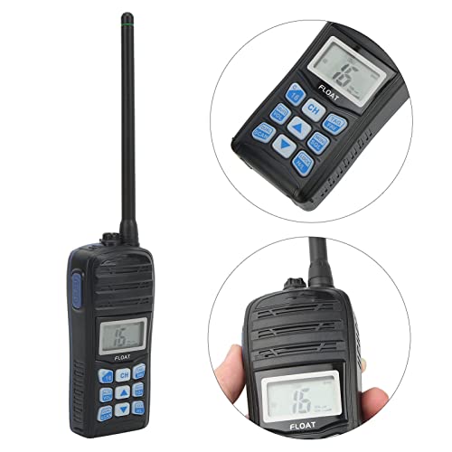 Two Way Marine Radio Clear Voice VHF Walky Talky AC100240V Floating 5W Portable IP67 Waterproof for Ships (US Plug)