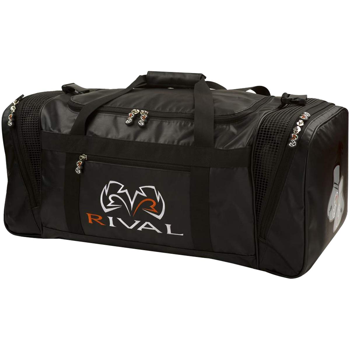 RIVAL Boxing RGB10 Gym Bag - 28" x 12" x 13" Size, Nylon Lining, Zippered Mesh Pockets on Both Sides, and Large Top Opening Pocket