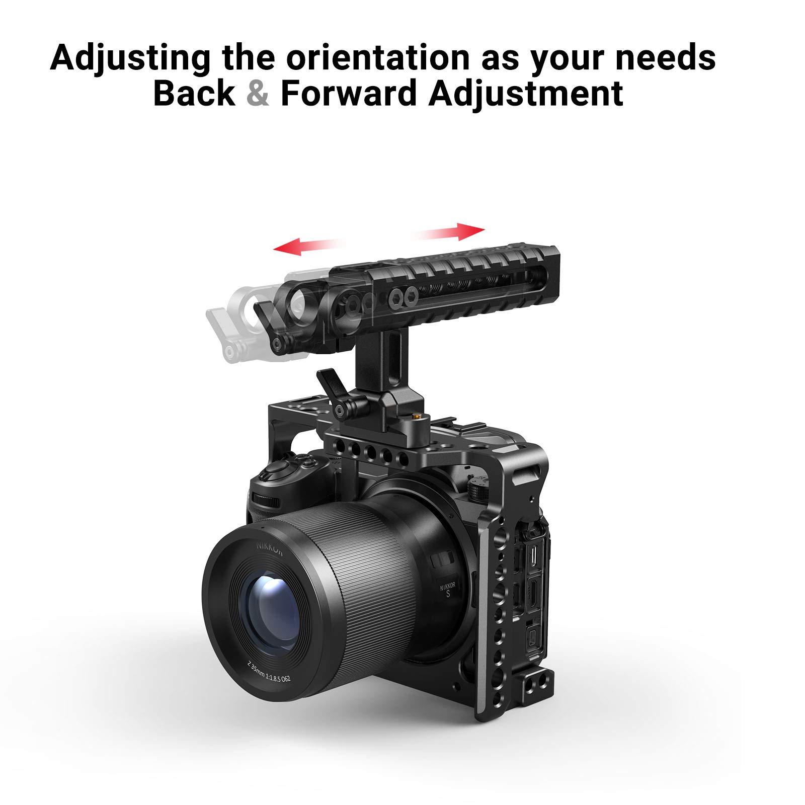 SmallRig NATO Top Handle with 15mm Rod Clamp,Locating Pins for Arri and Cold Shoe Handlegrip - 2027