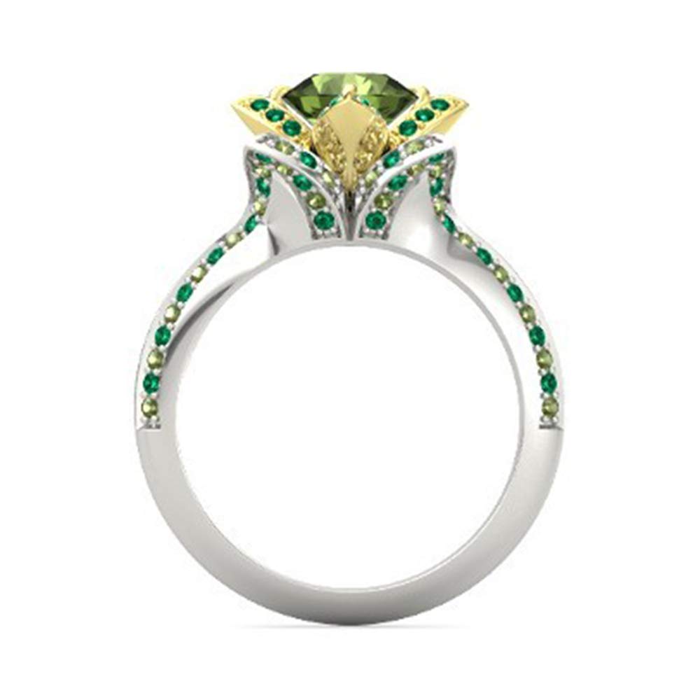 tusakha .925 Sterling Silver 14k White Gold Over Multi-Stone Princess Tiana Engagement Ring For Womens
