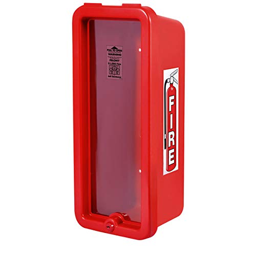 Red Surface-Mounted Fire Extinguisher Cabinet with Pull-Panel for 5 lb. Fire Extinguishers Label Added Mounted Extinguisher Cabinet Extinguisher Box Outdoor Fire Cabinet Mounted Extinguisher Cabinet