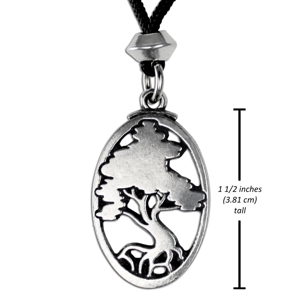 Pewter Yggdrasill Pendant Norse Tree of Life Necklace Viking Jewelry