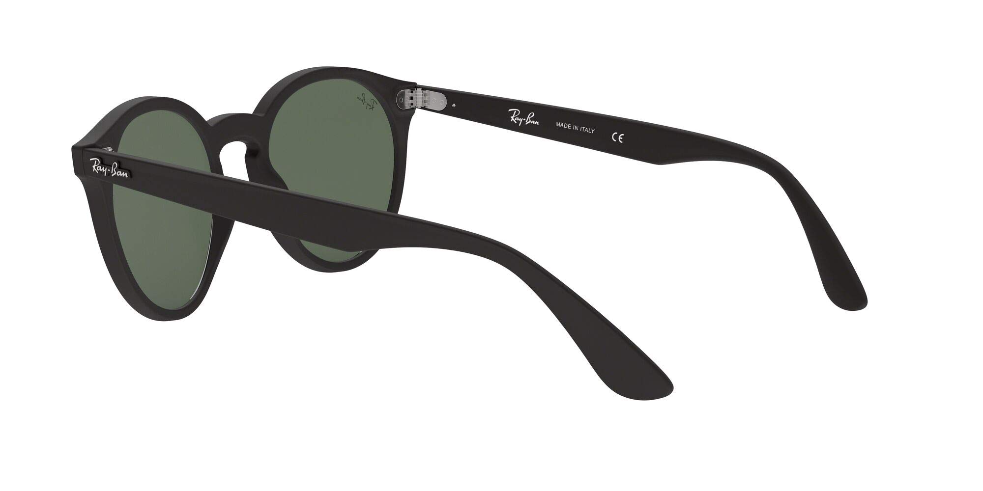 Ray-Ban RB4380N Blaze Round Sunglasses, Matte Black/Dark Green, 37 mm