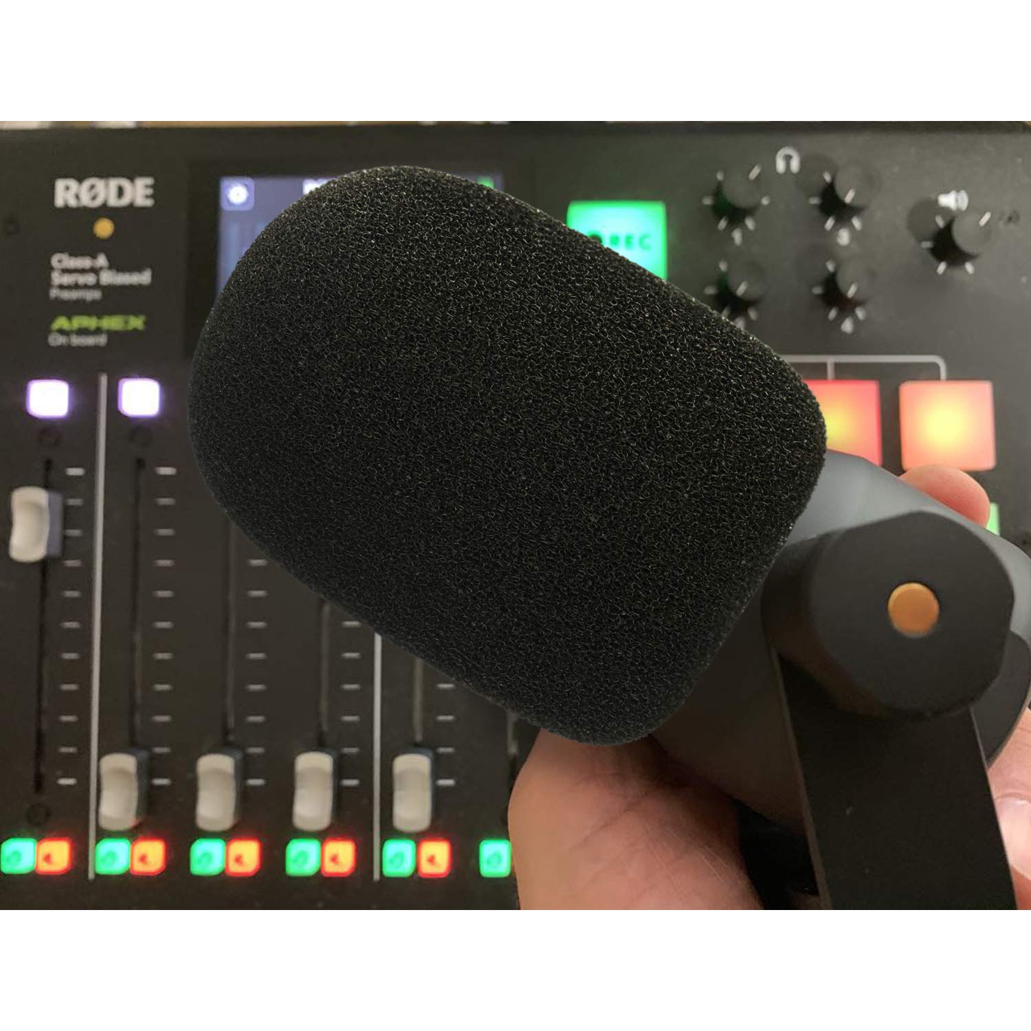 SUNMON PodMic Pop Filter Windscreen - Perfect Mic Foam Cover Compatible for Rode PodMic Microphone into Clean Sounding with No Wind Sounds