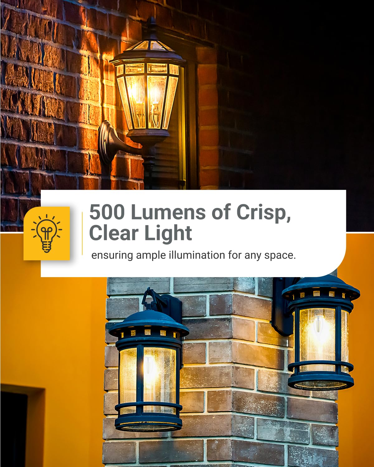 Sunco 10 Pack Dusk to Dawn Candelabra CA11 LED Light Bulbs Outdoor, 5W Equivalent 40W, CRI90 2700K White, Candle Flame Tip, Photocell Sensor, Decorative Filament, 500 Lumens, E12 Base UL