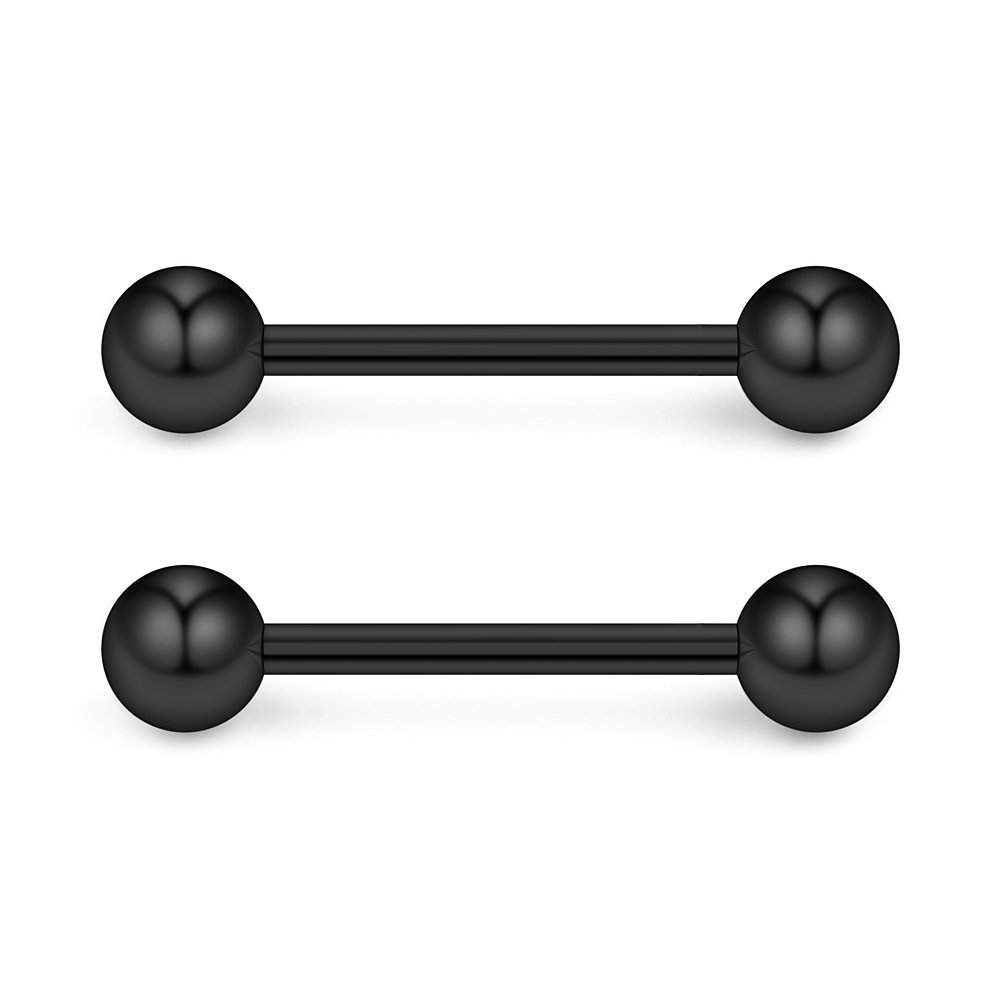 Ruifan Mix Color 316L Stainless Steel Nipple Shield Barbell Ring Bar Body Piercing 16G 16mm 12PCS