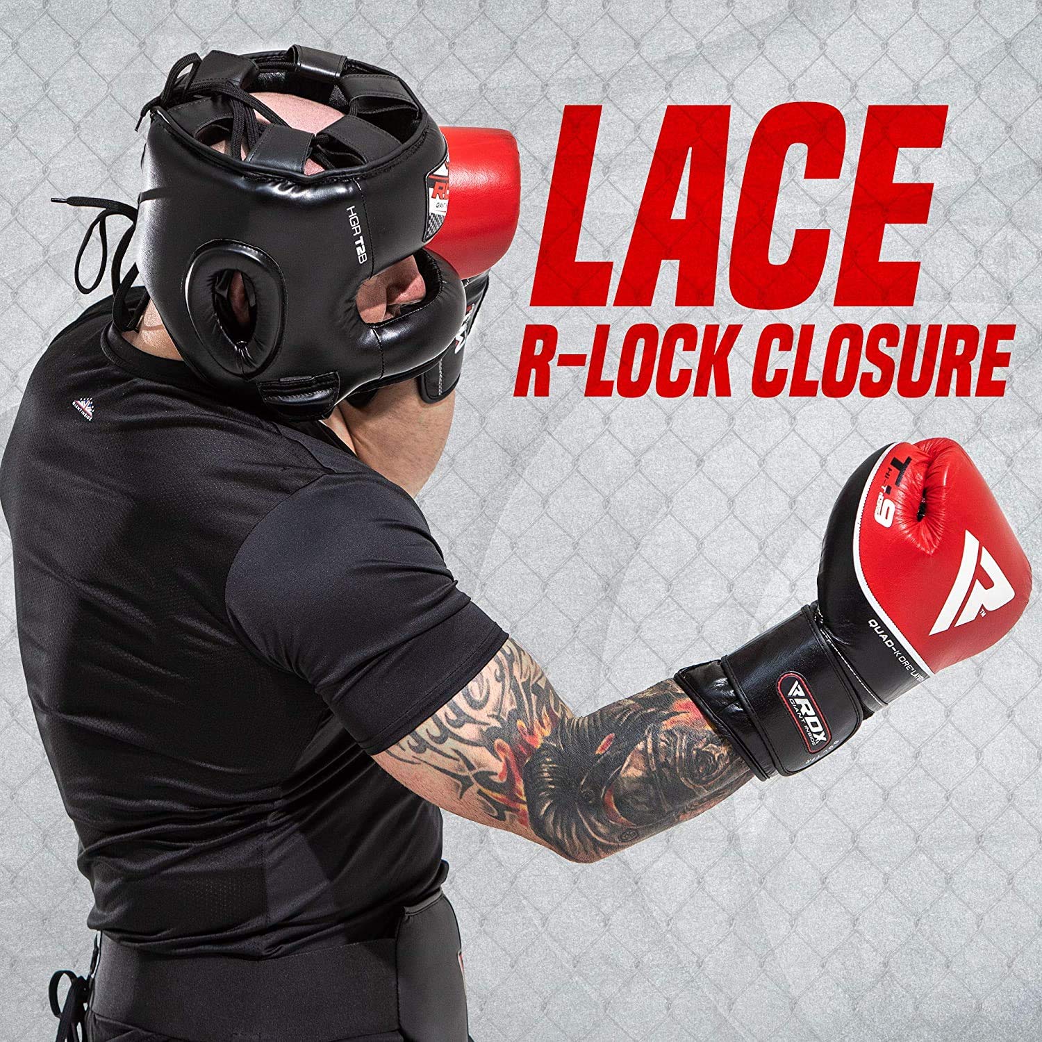RDX Headgear for Boxing, Maya Hide Leather, for MMA Sparring Grappling Kickboxing Taekwondo Karate BJJ Fighting